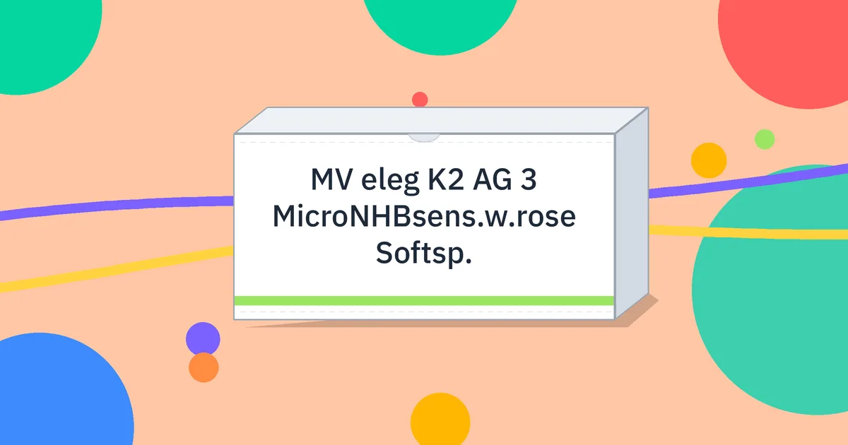 Symbolbild: Packung mit der Aufschrift MV eleg K2 AG 3 MicroNHBsens.w.rose Softsp. (PZN 15725157) – Verfügbarkeit und Bezug in Apotheken in Frankfurt am Main
