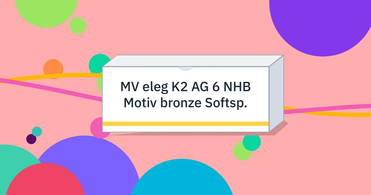 Symbolbild: Packung mit der Aufschrift MV eleg K2 AG 6 NHB Motiv bronze Softsp. (PZN 15722466) – Verfügbarkeit und Bezug in Apotheken in Frankfurt am Main