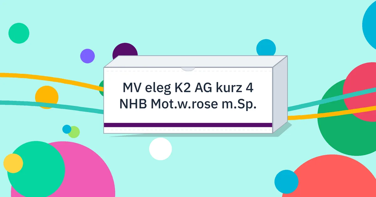 Symbolbild: Packung mit der Aufschrift MV eleg K2 AG kurz 4 NHB Mot.w.rose m.Sp. (PZN 15712522) – Verfügbarkeit und Bezug in Apotheken in Frankfurt am Main