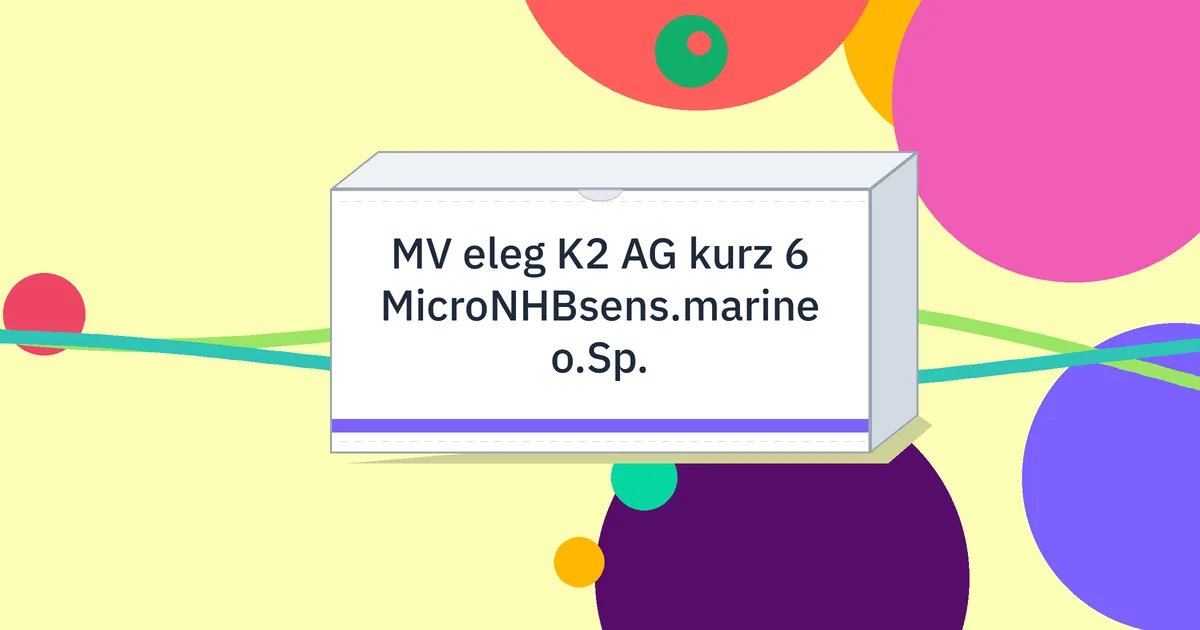Symbolbild: Packung mit der Aufschrift MV eleg K2 AG kurz 6 MicroNHBsens.marine o.Sp. (PZN 15710405) – Verfügbarkeit und Bezug in Apotheken in Frankfurt am Main