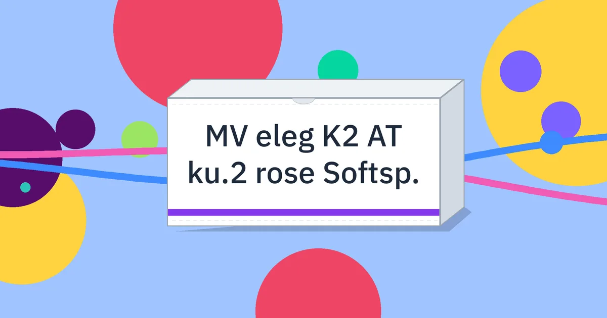 Symbolbild: Packung mit der Aufschrift MV eleg K2 AT ku.2 rose Softsp. (PZN 15288426) – Verfügbarkeit und Bezug in Apotheken in Frankfurt am Main