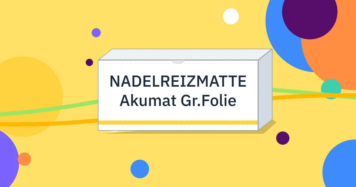 Symbolbild: Packung mit der Aufschrift NADELREIZMATTE Akumat Gr.Folie (PZN 00166864) – Verfügbarkeit und Bezug in Apotheken in Frankfurt am Main