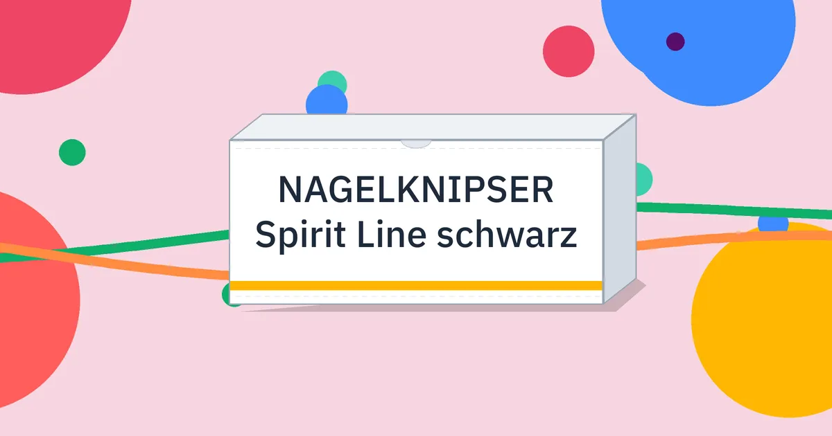 Symbolbild: Packung mit der Aufschrift NAGELKNIPSER Spirit Line schwarz (PZN 01504932) – Verfügbarkeit und Bezug in Apotheken in Frankfurt am Main