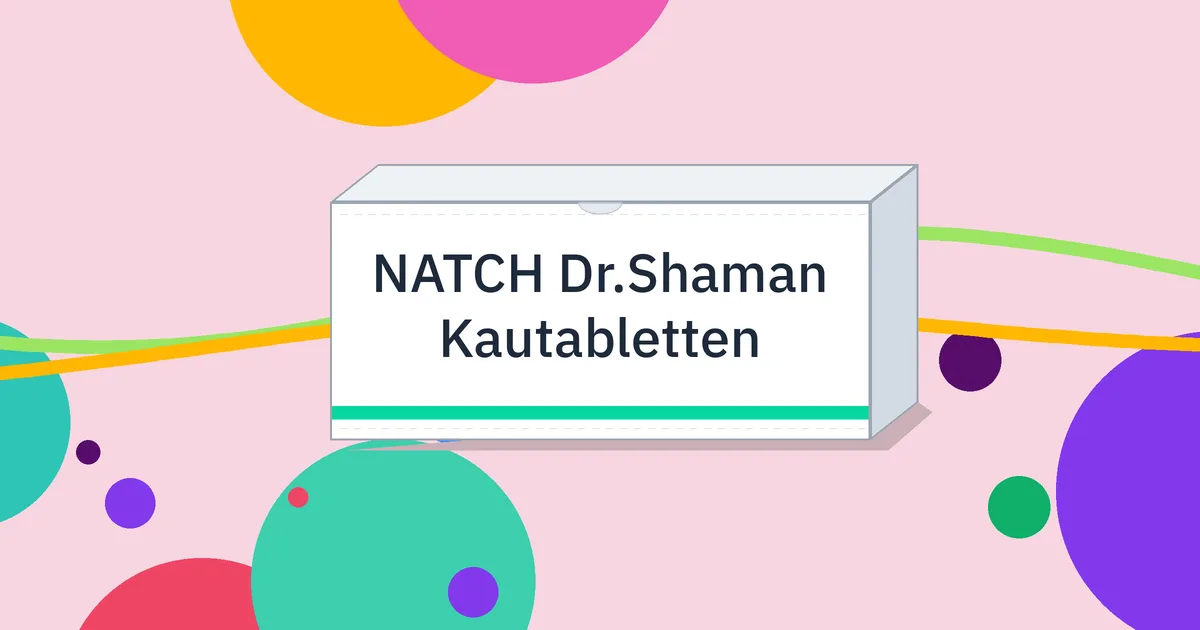 Symbolbild: Packung mit der Aufschrift NATCH Dr.Shaman Kautabletten (PZN 19273692) – Verfügbarkeit und Bezug in Apotheken in Frankfurt am Main