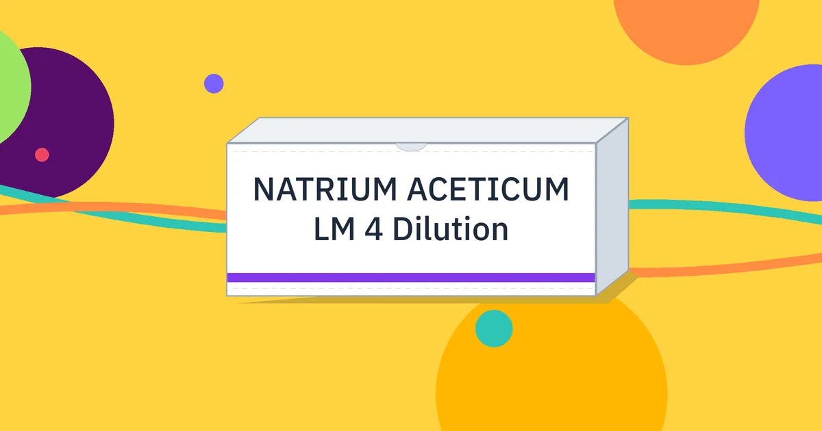 Symbolbild: Packung mit der Aufschrift NATRIUM ACETICUM LM 4 Dilution (PZN 12958820) – Verfügbarkeit und Bezug in Apotheken in Frankfurt am Main