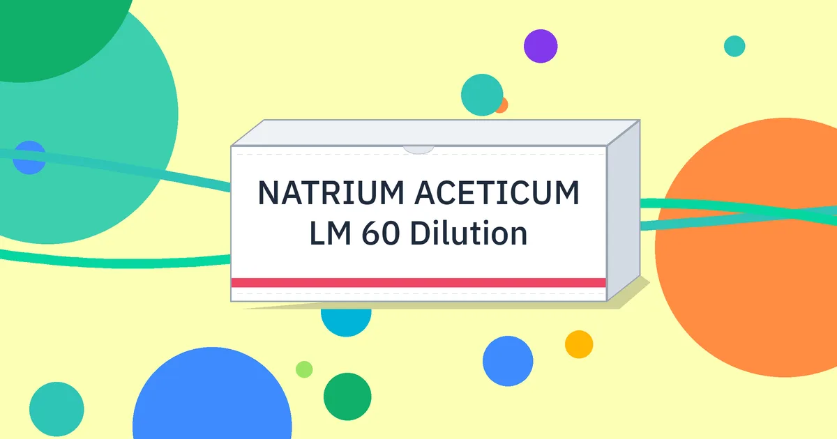 Symbolbild: Packung mit der Aufschrift NATRIUM ACETICUM LM 60 Dilution (PZN 12959185) – Verfügbarkeit und Bezug in Apotheken in Frankfurt am Main