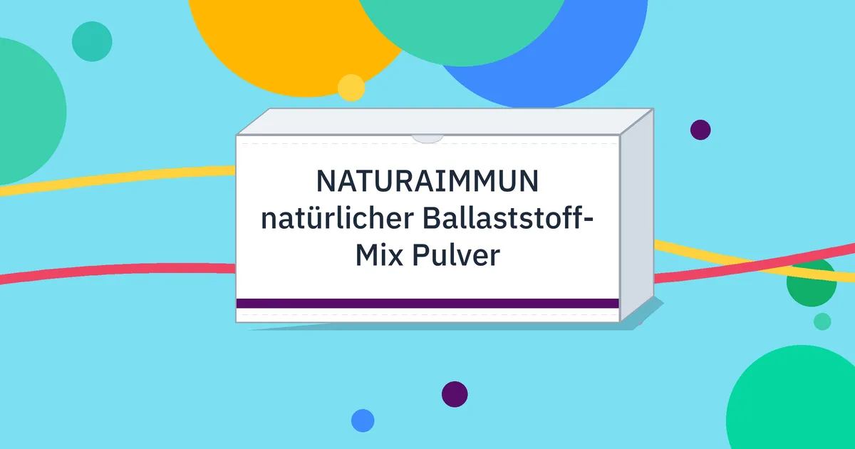 Symbolbild: Packung mit der Aufschrift NATURAIMMUN natürlicher Ballaststoff-Mix Pulver (PZN 18633071) – Verfügbarkeit und Bezug in Apotheken in Frankfurt am Main
