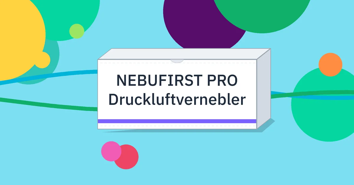 Symbolbild: Packung mit der Aufschrift NEBUFIRST PRO Druckluftvernebler (PZN 19152698) – Verfügbarkeit und Bezug in Apotheken in Frankfurt am Main