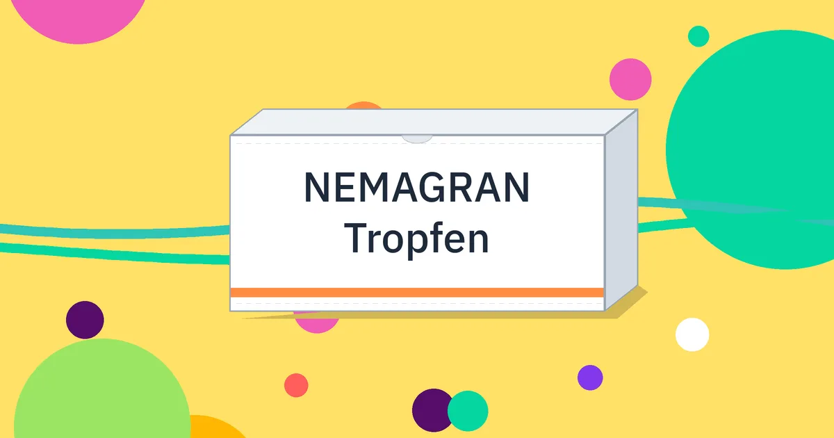 Symbolbild: Packung mit der Aufschrift NEMAGRAN Tropfen (PZN 04600553) – Verfügbarkeit und Bezug in Apotheken in Frankfurt am Main