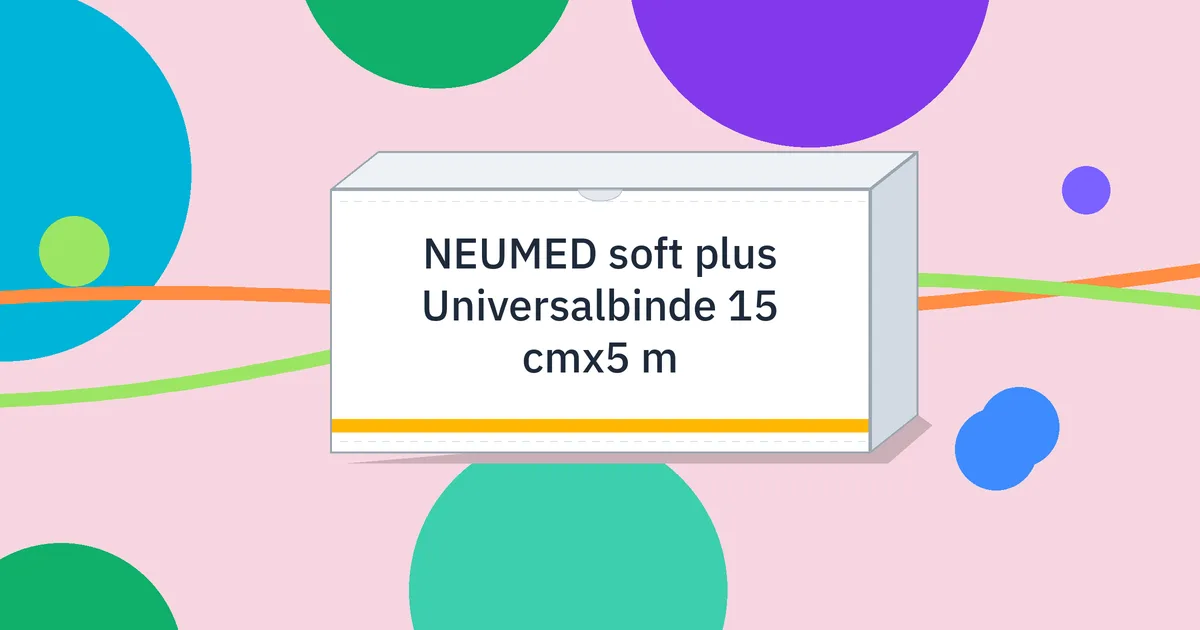 Symbolbild: Packung mit der Aufschrift NEUMED soft plus Universalbinde 15 cmx5 m (PZN 12563895) – Verfügbarkeit und Bezug in Apotheken in Frankfurt am Main