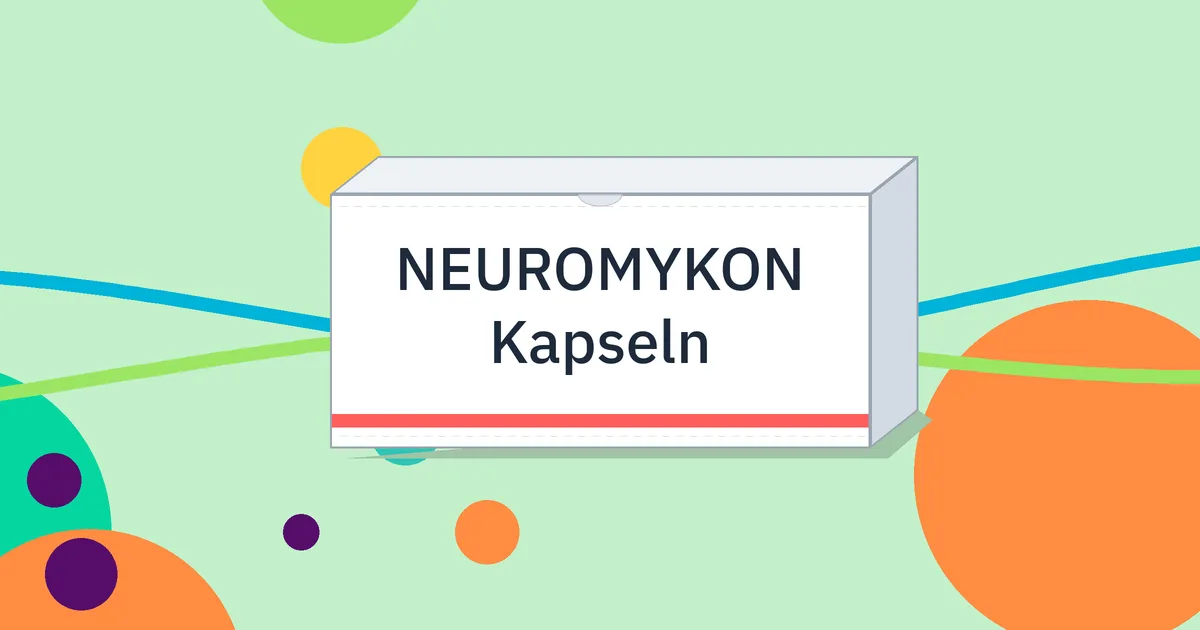 Symbolbild: Packung mit der Aufschrift NEUROMYKON Kapseln (PZN 06492139) – Verfügbarkeit und Bezug in Apotheken in Frankfurt am Main