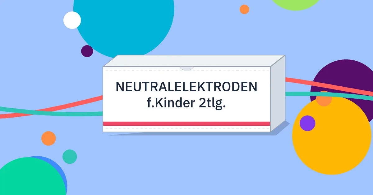 Symbolbild: Packung mit der Aufschrift NEUTRALELEKTRODEN f.Kinder 2tlg. (PZN 03128887) – Verfügbarkeit und Bezug in Apotheken in Frankfurt am Main