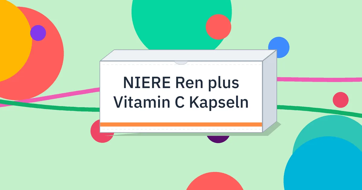Symbolbild: Packung mit der Aufschrift NIERE Ren plus Vitamin C Kapseln (PZN 07627392) – Verfügbarkeit und Bezug in Apotheken in Frankfurt am Main
