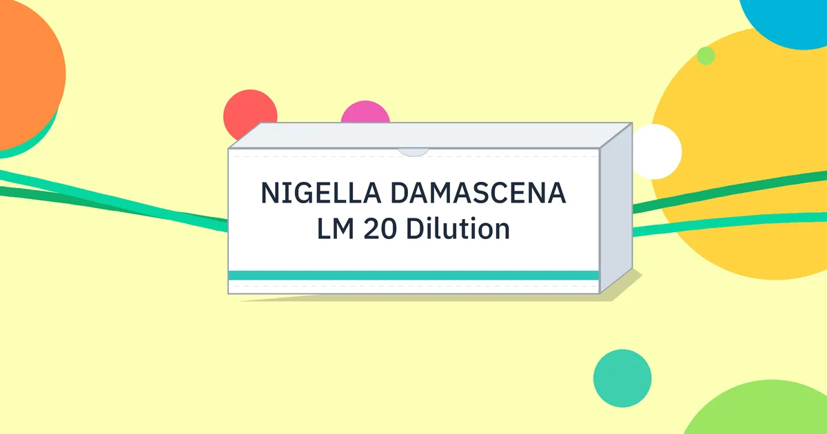 Symbolbild: Packung mit der Aufschrift NIGELLA DAMASCENA LM 20 Dilution (PZN 13618262) – Verfügbarkeit und Bezug in Apotheken in Frankfurt am Main