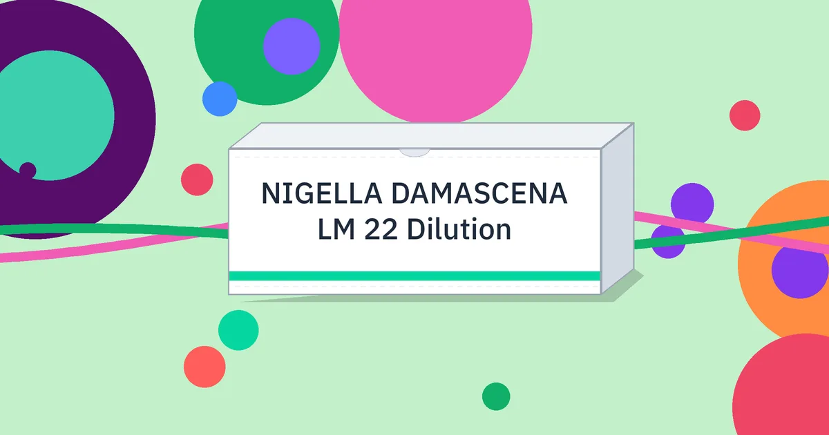 Symbolbild: Packung mit der Aufschrift NIGELLA DAMASCENA LM 22 Dilution (PZN 13618291) – Verfügbarkeit und Bezug in Apotheken in Frankfurt am Main