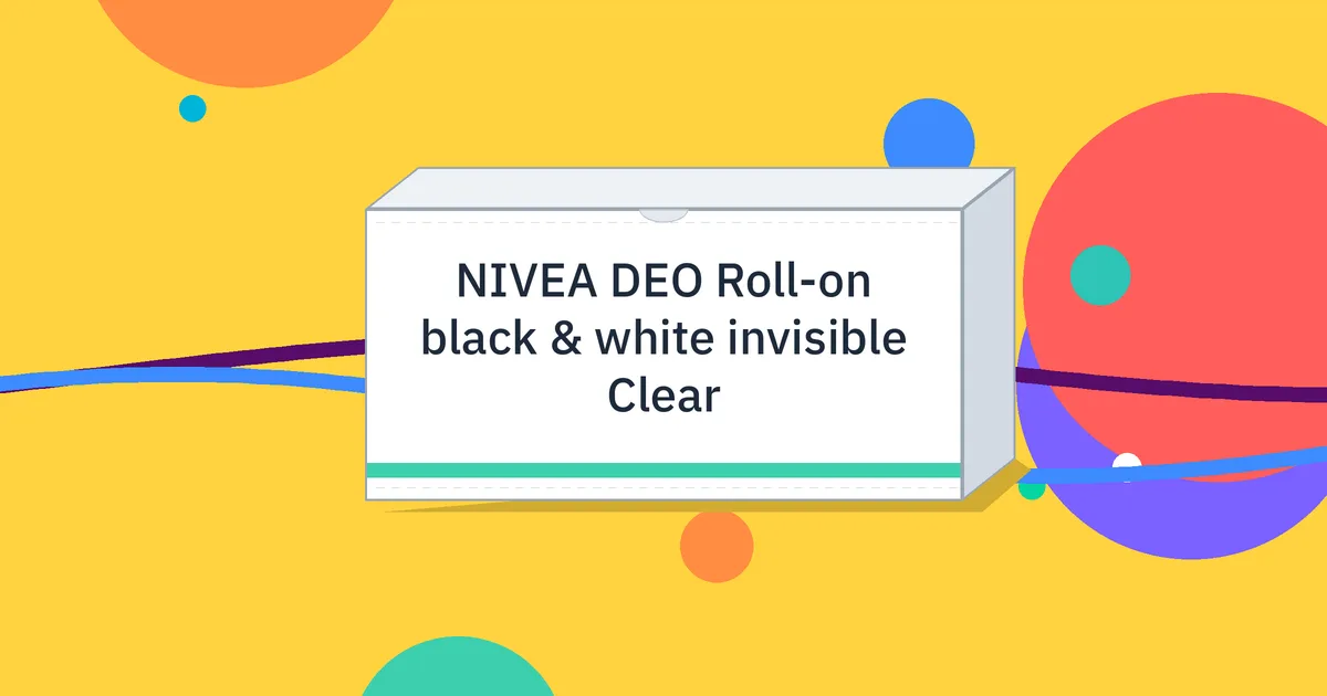Symbolbild: Packung mit der Aufschrift NIVEA DEO Roll-on black & white invisible Clear (PZN 11325202) – Verfügbarkeit und Bezug in Apotheken in Frankfurt am Main