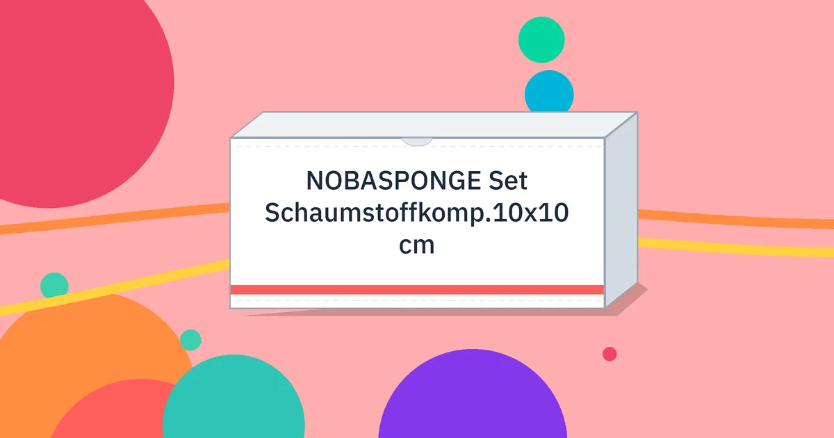 Symbolbild: Packung mit der Aufschrift NOBASPONGE Set Schaumstoffkomp.10x10 cm (PZN 04997734) – Verfügbarkeit und Bezug in Apotheken in Frankfurt am Main