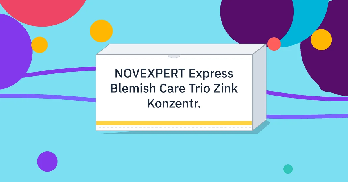 Symbolbild: Packung mit der Aufschrift NOVEXPERT Express Blemish Care Trio Zink Konzentr. (PZN 19147510) – Verfügbarkeit und Bezug in Apotheken in Frankfurt am Main