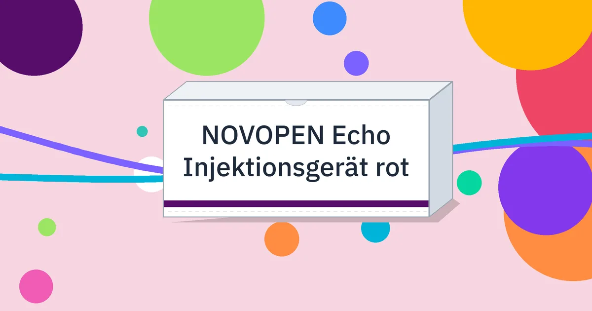 Symbolbild: Packung mit der Aufschrift NOVOPEN Echo Injektionsgerät rot (PZN 14037403) – Verfügbarkeit und Bezug in Apotheken in Frankfurt am Main