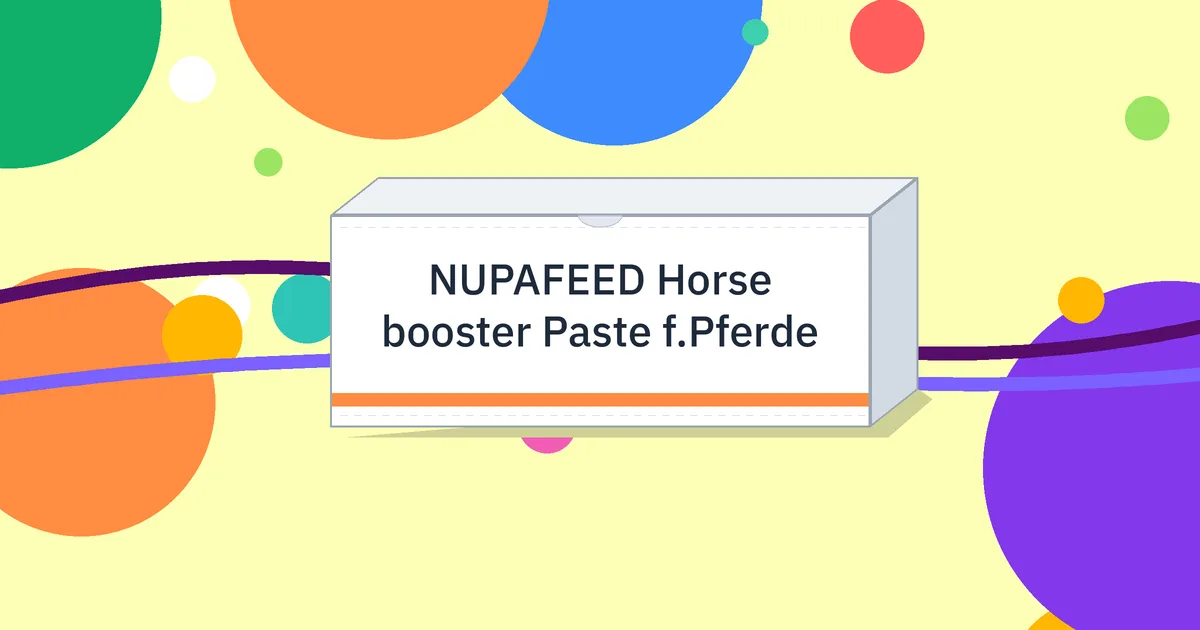 Symbolbild: Packung mit der Aufschrift NUPAFEED Horse booster Paste f.Pferde (PZN 14327012) – Verfügbarkeit und Bezug in Apotheken in Frankfurt am Main