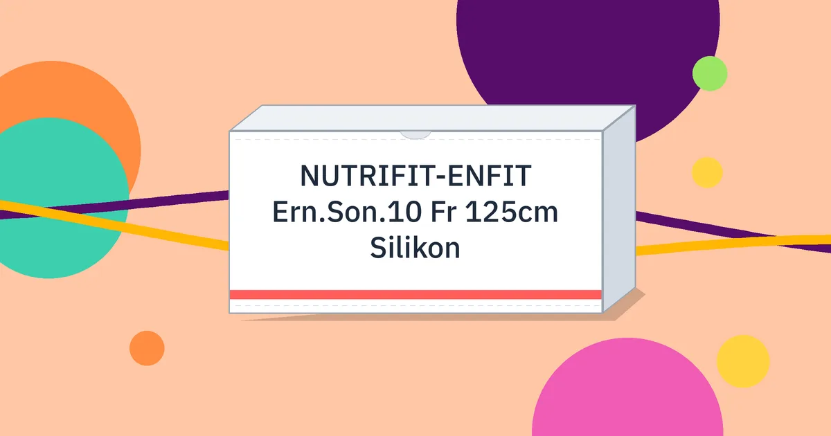 Symbolbild: Packung mit der Aufschrift NUTRIFIT-ENFIT Ern.Son.10 Fr 125cm Silikon (PZN 17272895) – Verfügbarkeit und Bezug in Apotheken in Frankfurt am Main