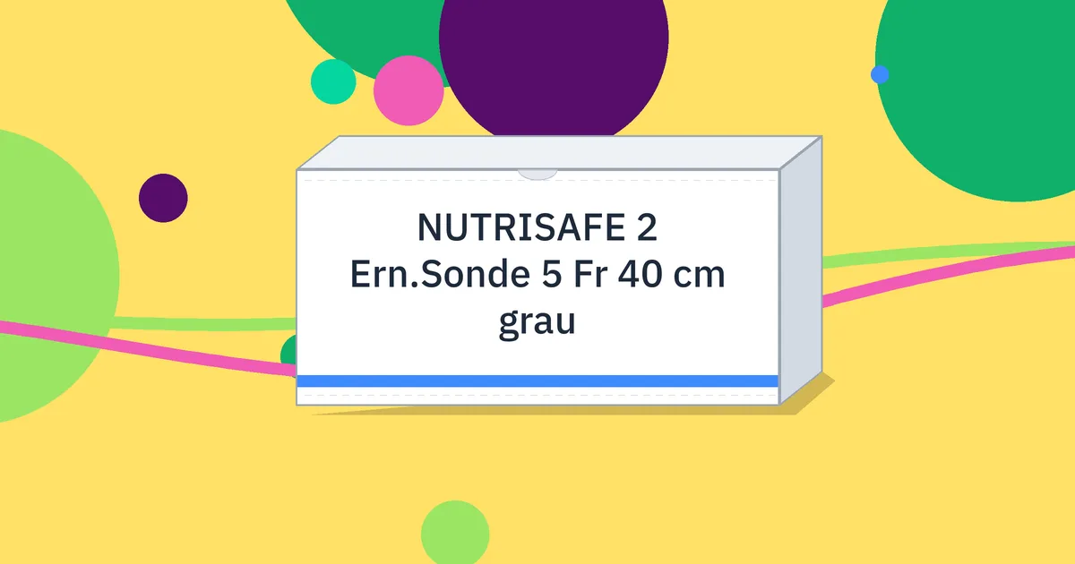 Symbolbild: Packung mit der Aufschrift NUTRISAFE 2 Ern.Sonde 5 Fr 40 cm grau (PZN 12907395) – Verfügbarkeit und Bezug in Apotheken in Frankfurt am Main