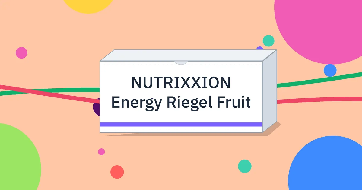 Symbolbild: Packung mit der Aufschrift NUTRIXXION Energy Riegel Fruit (PZN 14212929) – Verfügbarkeit und Bezug in Apotheken in Frankfurt am Main