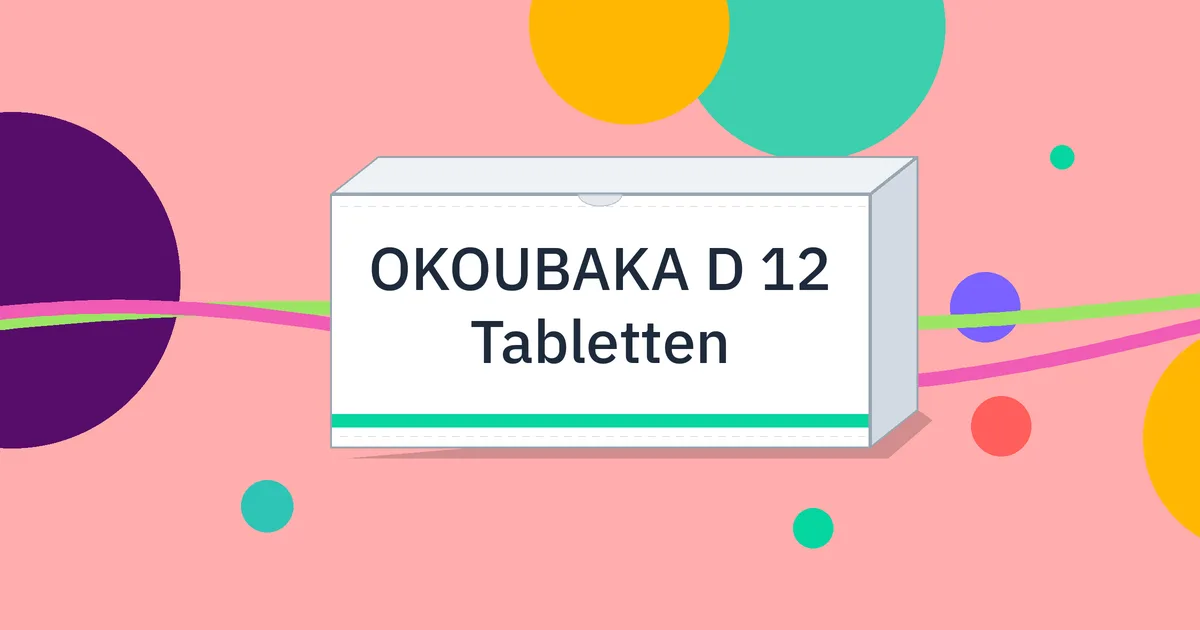 Symbolbild: Packung mit der Aufschrift OKOUBAKA D 12 Tabletten (PZN 04230004) – Verfügbarkeit und Bezug in Apotheken in Frankfurt am Main