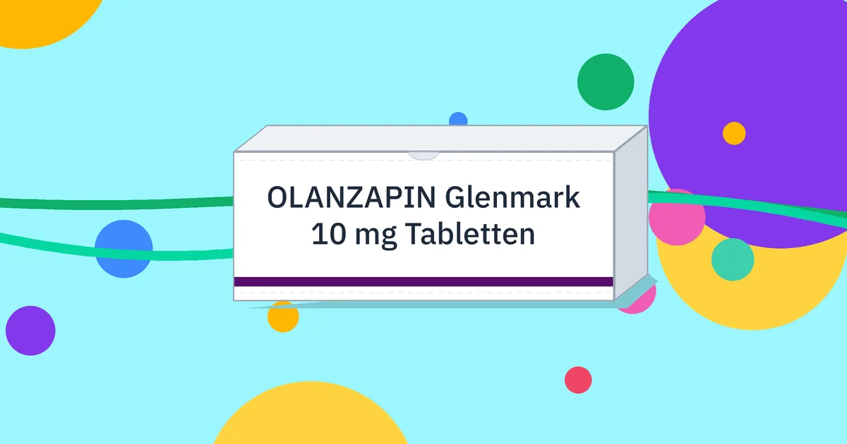 Symbolbild: Packung mit der Aufschrift OLANZAPIN Glenmark 10 mg Tabletten (PZN 09466036) – Verfügbarkeit und Bezug in Apotheken in Frankfurt am Main
