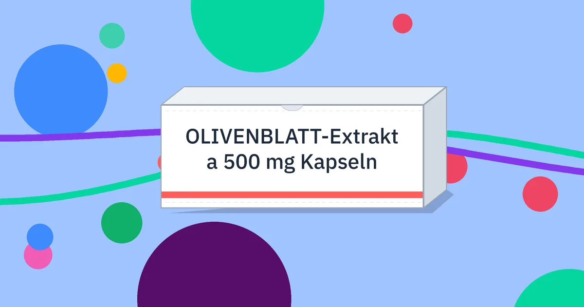 Symbolbild: Packung mit der Aufschrift OLIVENBLATT-Extrakt a 500 mg Kapseln (PZN 16837415) – Verfügbarkeit und Bezug in Apotheken in Frankfurt am Main