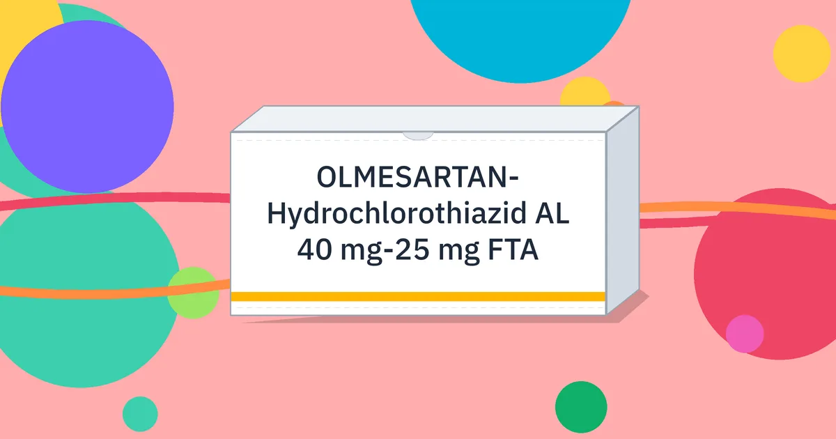 Symbolbild: Packung mit der Aufschrift OLMESARTAN-Hydrochlorothiazid AL 40 mg-25 mg FTA (PZN 12572227) – Verfügbarkeit und Bezug in Apotheken in Frankfurt am Main