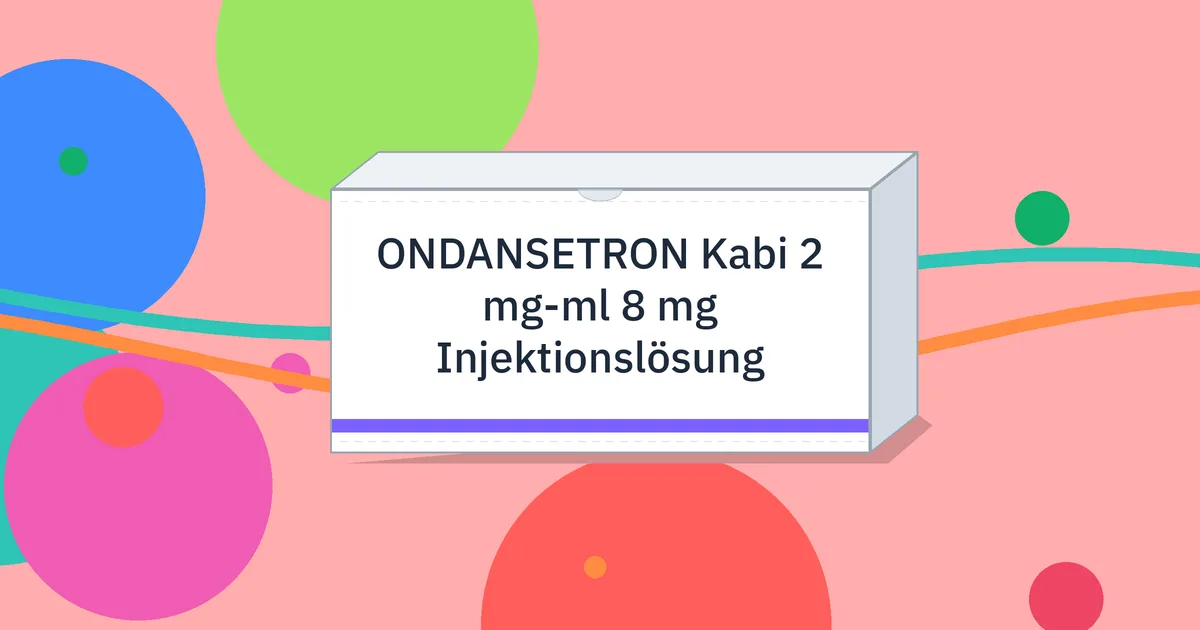 Symbolbild: Packung mit der Aufschrift ONDANSETRON Kabi 2 mg-ml 8 mg Injektionslösung (PZN 03672421) – Verfügbarkeit und Bezug in Apotheken in Frankfurt am Main