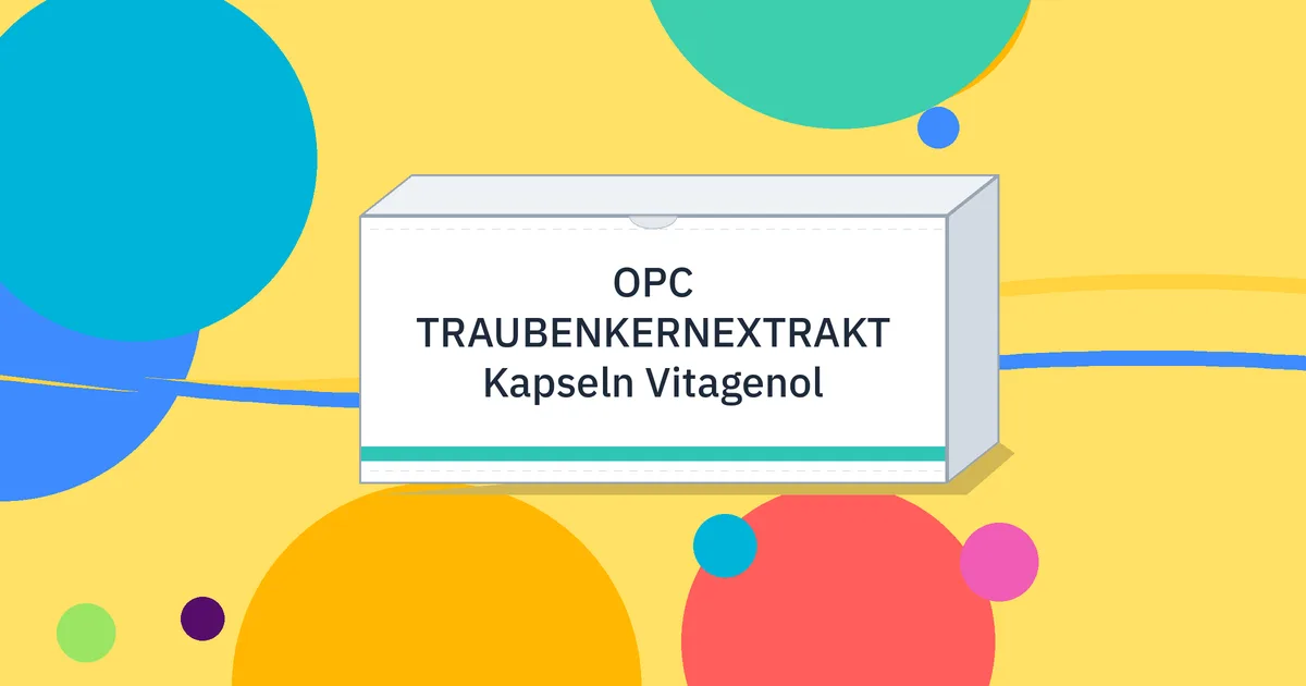 Symbolbild: Packung mit der Aufschrift OPC TRAUBENKERNEXTRAKT Kapseln Vitagenol (PZN 02802459) – Verfügbarkeit und Bezug in Apotheken in Frankfurt am Main