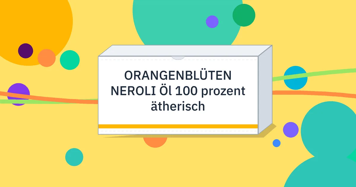 Symbolbild: Packung mit der Aufschrift ORANGENBLÜTEN NEROLI Öl 100 prozent ätherisch (PZN 07204823) – Verfügbarkeit und Bezug in Apotheken in Frankfurt am Main