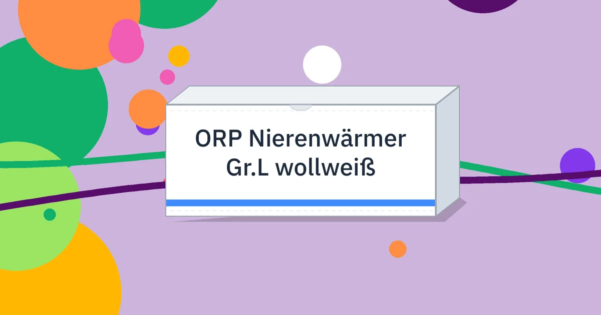 Symbolbild: Packung mit der Aufschrift ORP Nierenwärmer Gr.L wollweiß (PZN 04901970) – Verfügbarkeit und Bezug in Apotheken in Frankfurt am Main