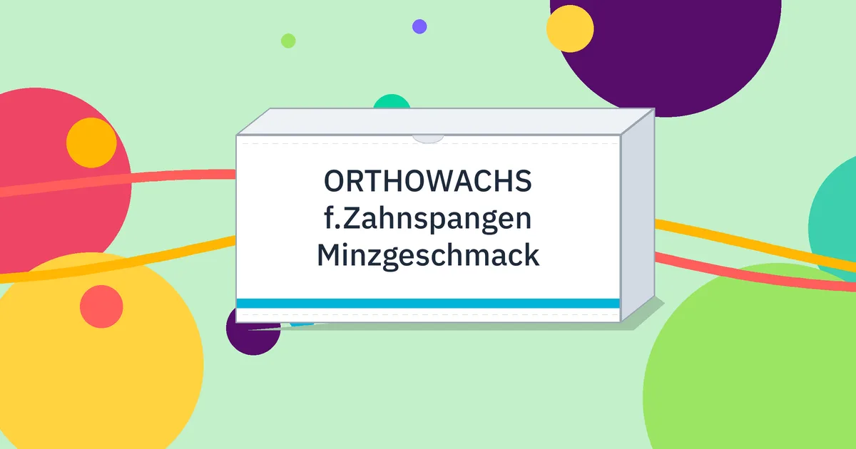 Symbolbild: Packung mit der Aufschrift ORTHOWACHS f.Zahnspangen Minzgeschmack (PZN 15200236) – Verfügbarkeit und Bezug in Apotheken in Frankfurt am Main