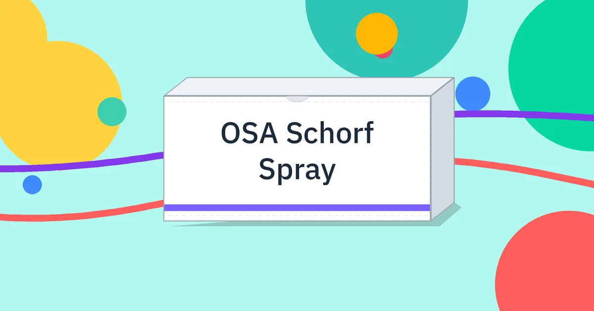 Symbolbild: Packung mit der Aufschrift OSA Schorf Spray (PZN 16781761) – Verfügbarkeit und Bezug in Apotheken in Frankfurt am Main