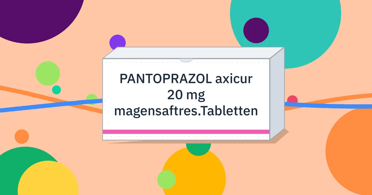 Symbolbild: Packung mit der Aufschrift PANTOPRAZOL axicur 20 mg magensaftres.Tabletten (PZN 14293477) – Verfügbarkeit und Bezug in Apotheken in Frankfurt am Main
