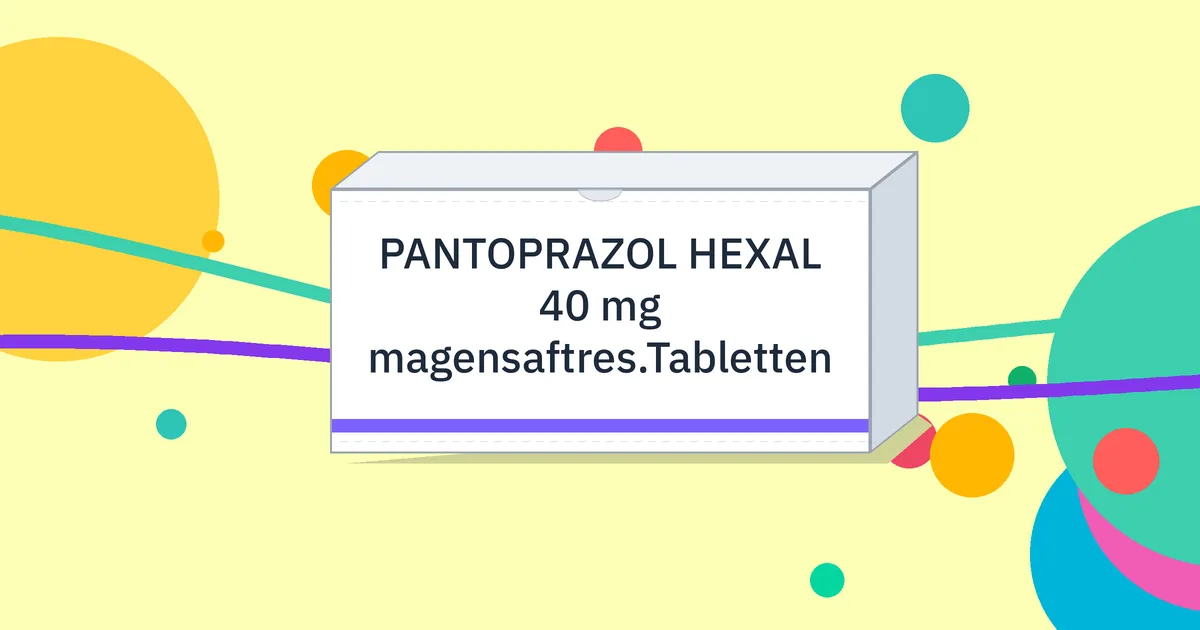 Symbolbild: Packung mit der Aufschrift PANTOPRAZOL HEXAL 40 mg magensaftres.Tabletten (PZN 09006582) – Verfügbarkeit und Bezug in Apotheken in Frankfurt am Main