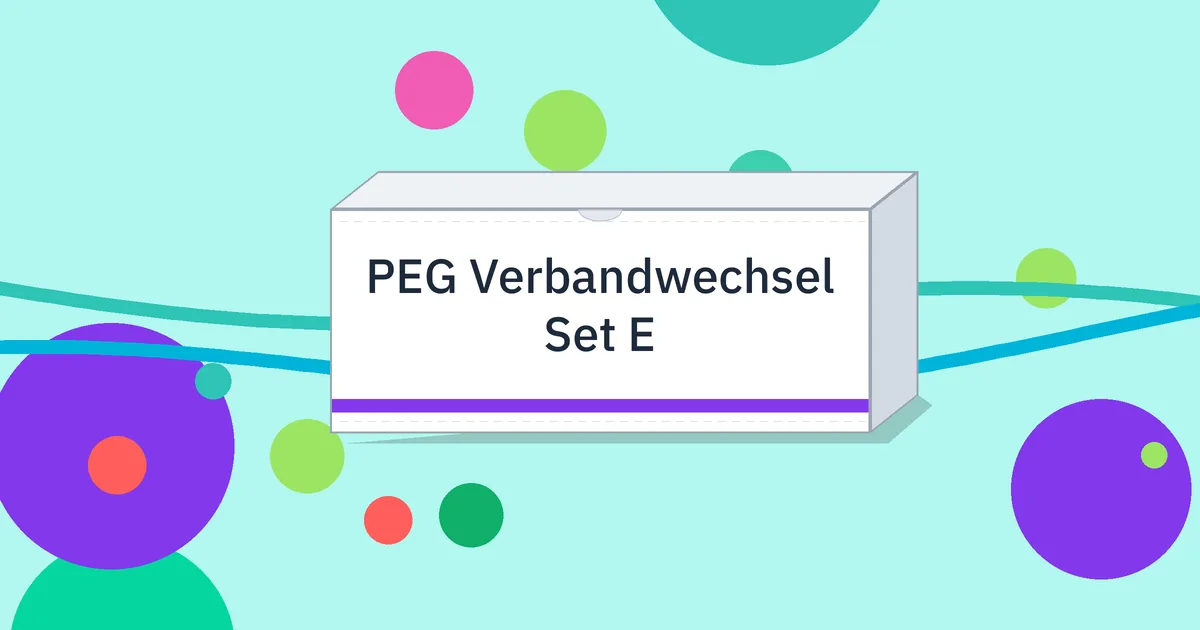 Symbolbild: Packung mit der Aufschrift PEG Verbandwechsel Set E (PZN 20009492) – Verfügbarkeit und Bezug in Apotheken in Frankfurt am Main