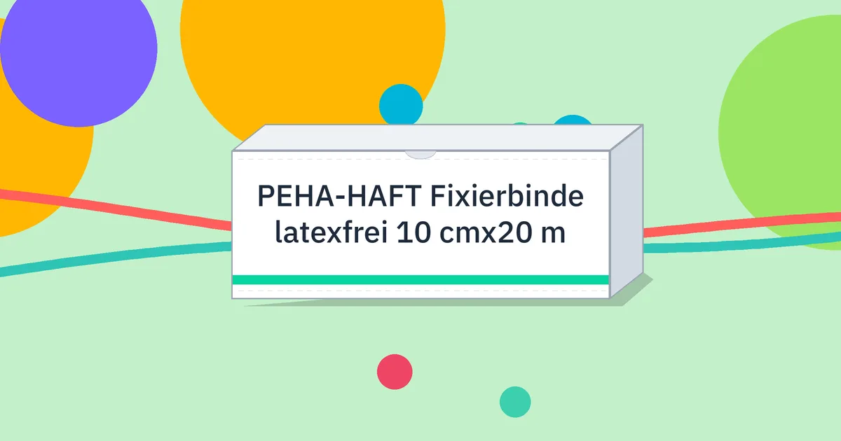 Symbolbild: Packung mit der Aufschrift PEHA-HAFT Fixierbinde latexfrei 10 cmx20 m (PZN 13701891) – Verfügbarkeit und Bezug in Apotheken in Frankfurt am Main