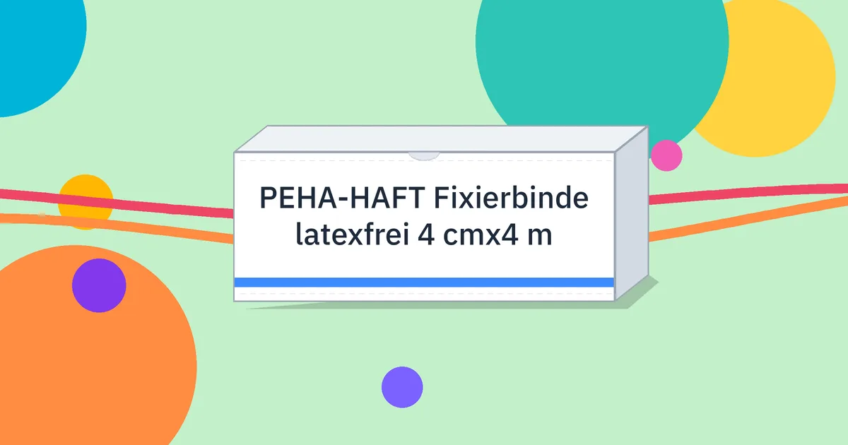 Symbolbild: Packung mit der Aufschrift PEHA-HAFT Fixierbinde latexfrei 4 cmx4 m (PZN 10792769) – Verfügbarkeit und Bezug in Apotheken in Frankfurt am Main