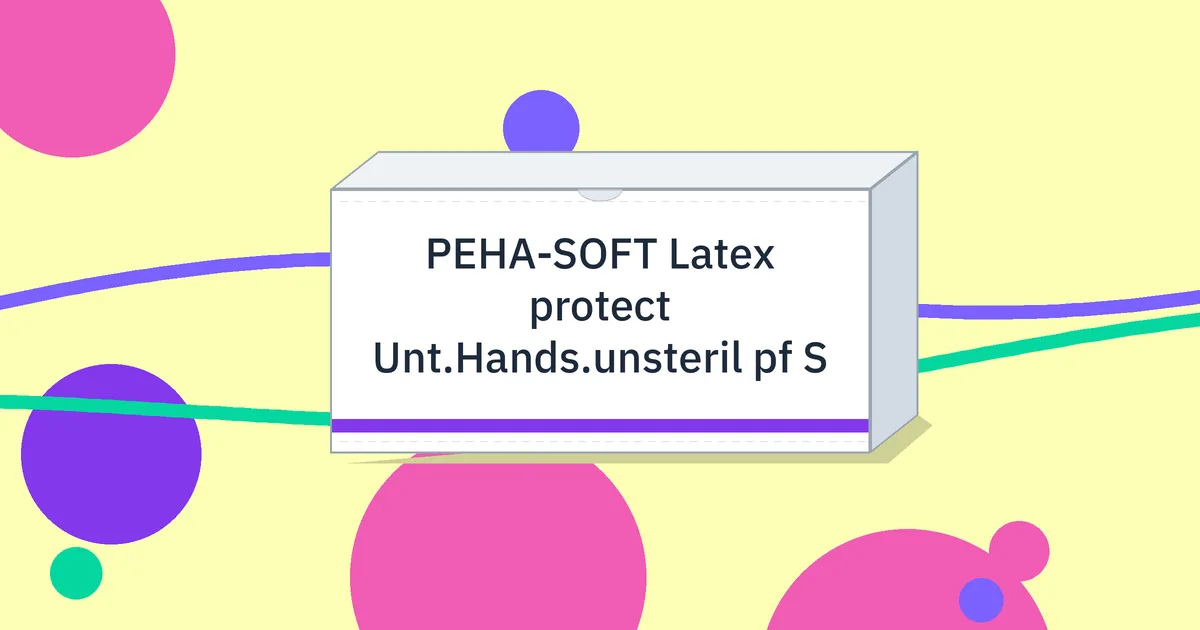 Symbolbild: Packung mit der Aufschrift PEHA-SOFT Latex protect Unt.Hands.unsteril pf S (PZN 18605689) – Verfügbarkeit und Bezug in Apotheken in Frankfurt am Main