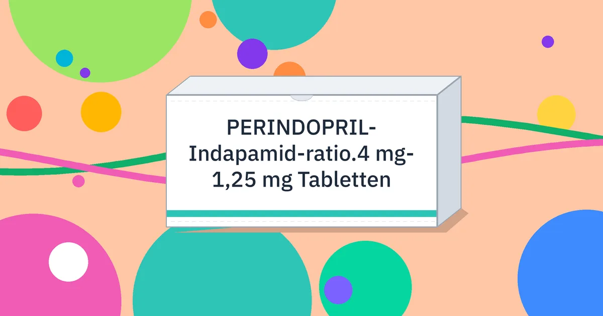Symbolbild: Packung mit der Aufschrift PERINDOPRIL-Indapamid-ratio.4 mg-1,25 mg Tabletten (PZN 01249032) – Verfügbarkeit und Bezug in Apotheken in Frankfurt am Main