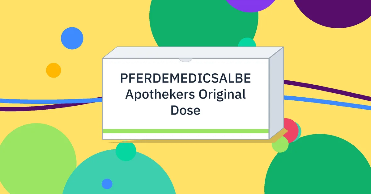 Symbolbild: Packung mit der Aufschrift PFERDEMEDICSALBE Apothekers Original Dose (PZN 12416355) – Verfügbarkeit und Bezug in Apotheken in Frankfurt am Main