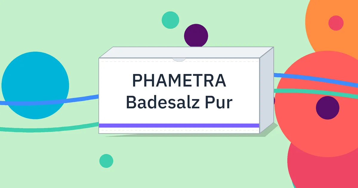 Symbolbild: Packung mit der Aufschrift PHAMETRA Badesalz Pur (PZN 20202332) – Verfügbarkeit und Bezug in Apotheken in Frankfurt am Main