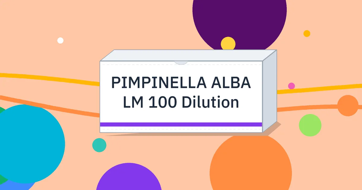 Symbolbild: Packung mit der Aufschrift PIMPINELLA ALBA LM 100 Dilution (PZN 13644182) – Verfügbarkeit und Bezug in Apotheken in Frankfurt am Main