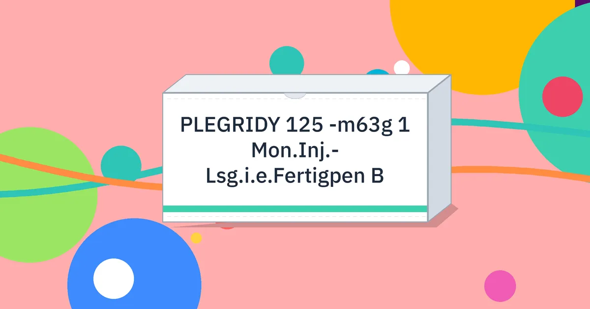 Symbolbild: Packung mit der Aufschrift PLEGRIDY 125 -m63g 1 Mon.Inj.-Lsg.i.e.Fertigpen B (PZN 12415189) – Verfügbarkeit und Bezug in Apotheken in Frankfurt am Main