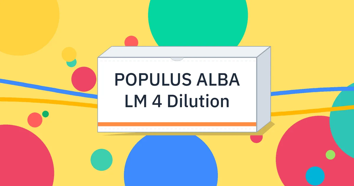 Symbolbild: Packung mit der Aufschrift POPULUS ALBA LM 4 Dilution (PZN 13663699) – Verfügbarkeit und Bezug in Apotheken in Frankfurt am Main