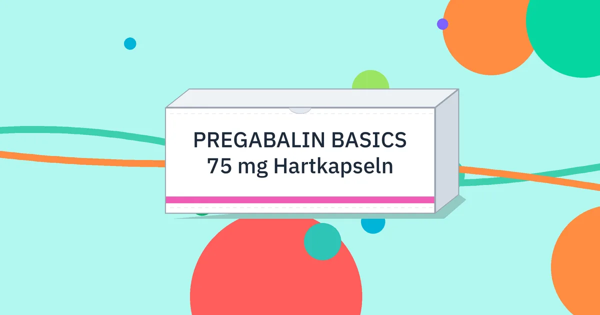 Symbolbild: Packung mit der Aufschrift PREGABALIN BASICS 75 mg Hartkapseln (PZN 11172313) – Verfügbarkeit und Bezug in Apotheken in Frankfurt am Main